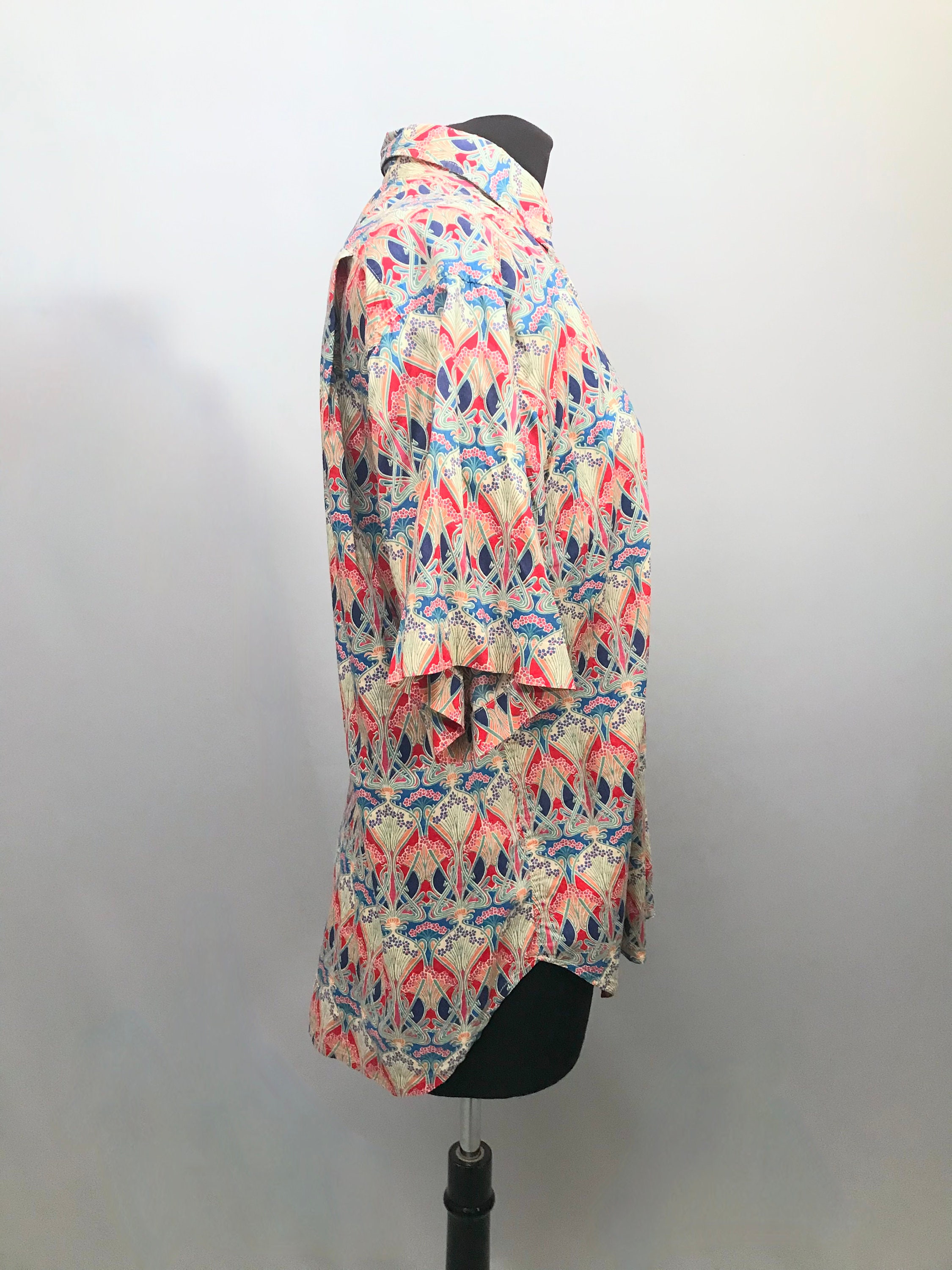 Handmade Blouse With Liberty Print Lanthe Art Nouveau Tana Lawn Fabric ...