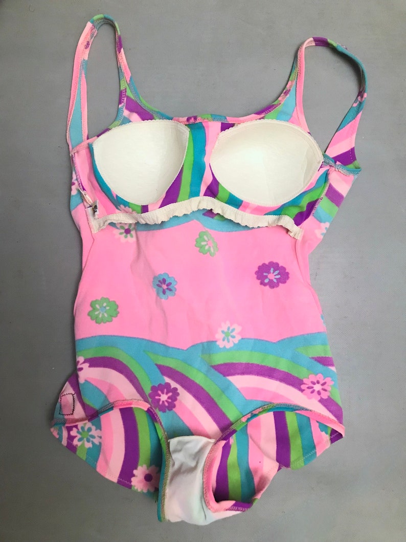 1960s Vintage Pink Floral Swimming Costume/ Bathing Suit / Peter Pan by ...