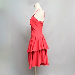 1980s Vintage Rah Rah Skirt Party Dress in Coral Pink - Etsy