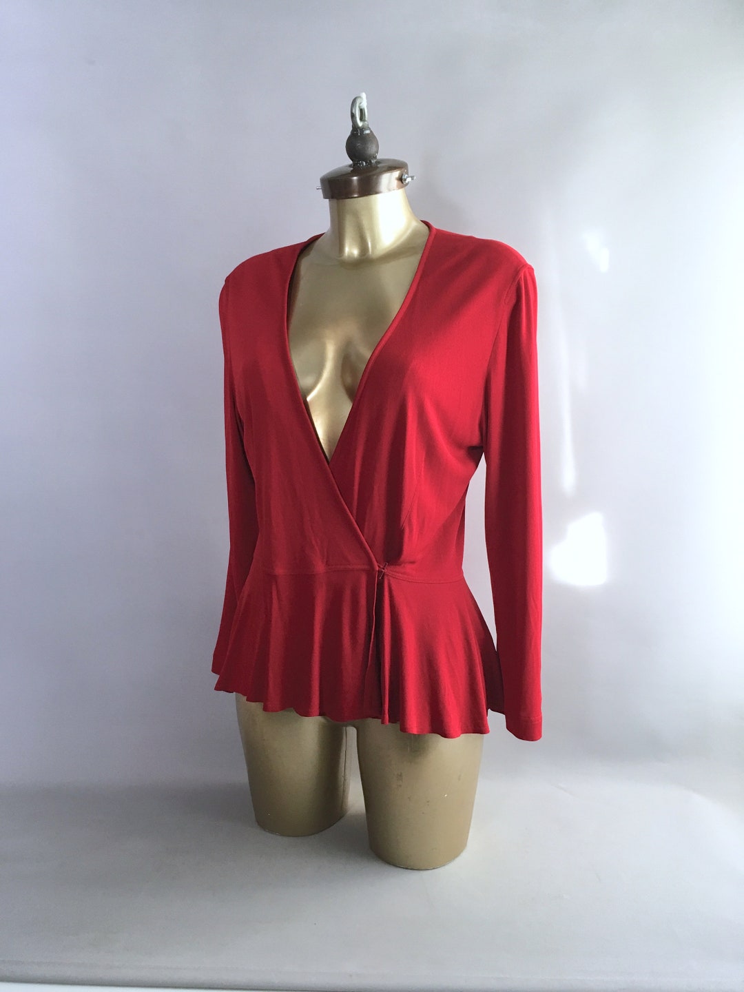 Vintage Jean Muir Wrap Top With Peplum Hem Size 12 Uk - Etsy UK