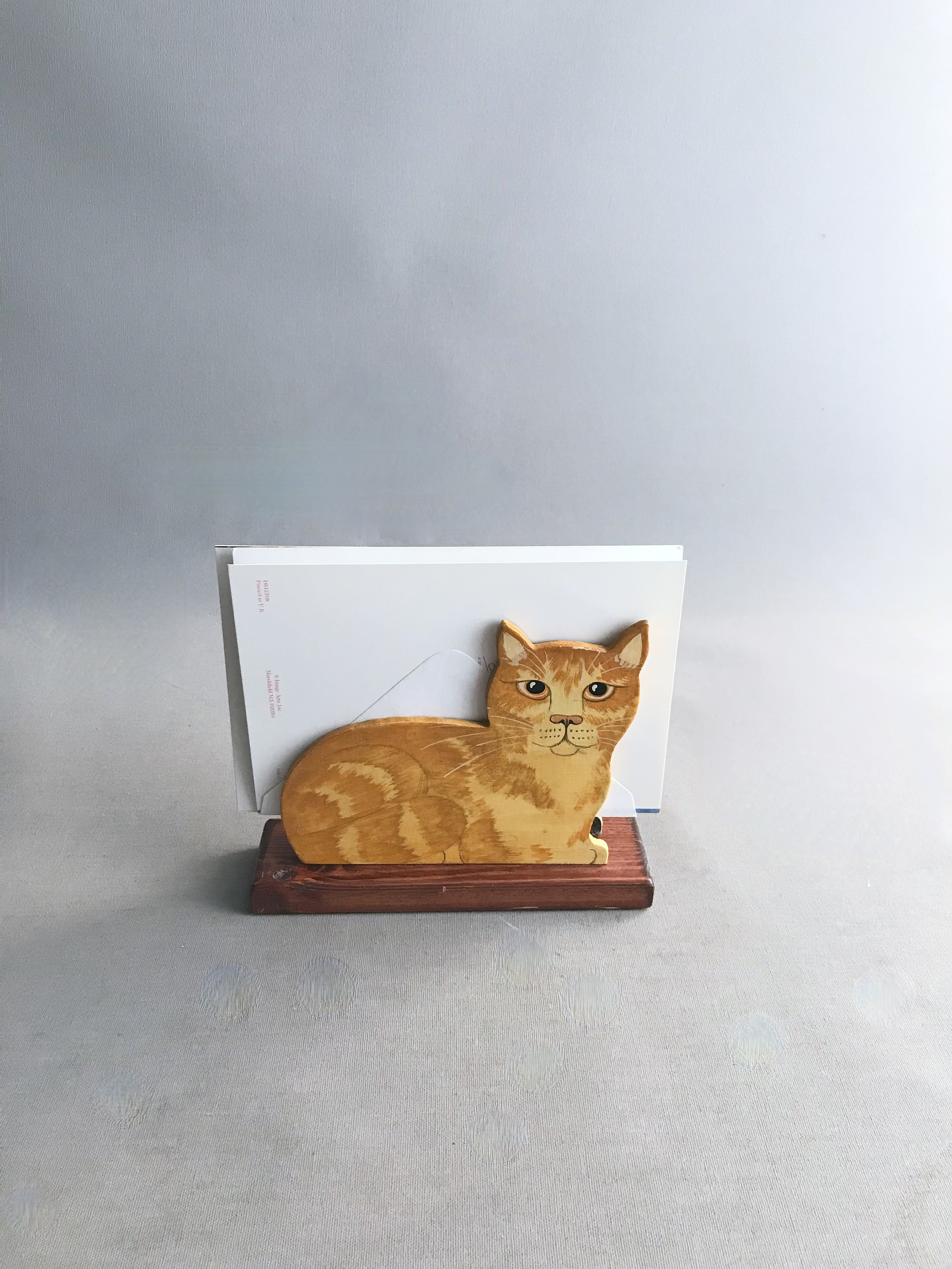 Handmade Wooden Ginger Cat Letter Holder - Etsy