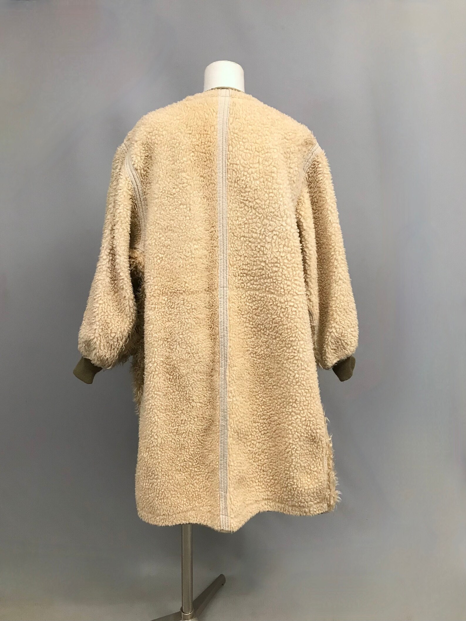 Cream Colour Faux Sheepskin Shearling Coat / Coat Liner / Fleece Coat ...