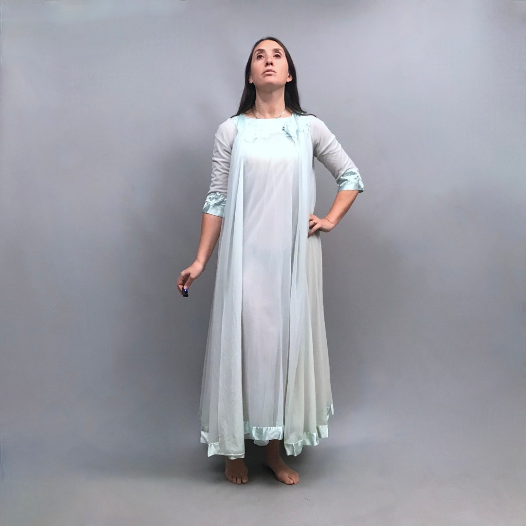 Vintage 1950's 2 Piece Baby Blue Gossard Artemis Chiffon Overlay ...