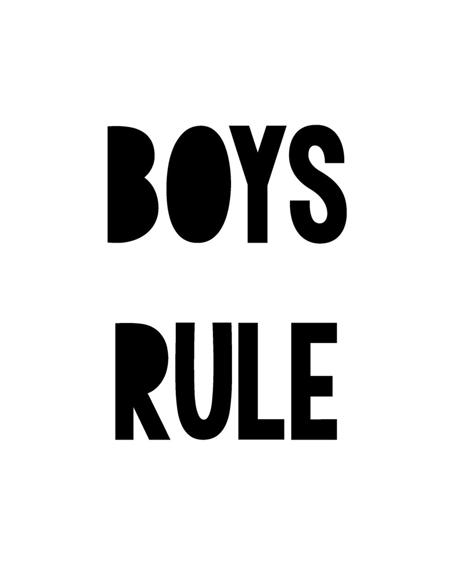 Boys Rule Print Kids Print Nursery Art Inspirational Kids - Etsy