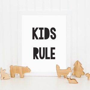 Kids Rule Print, Kids Print, Printable Art, Wall Decor, Childrens Wall ...
