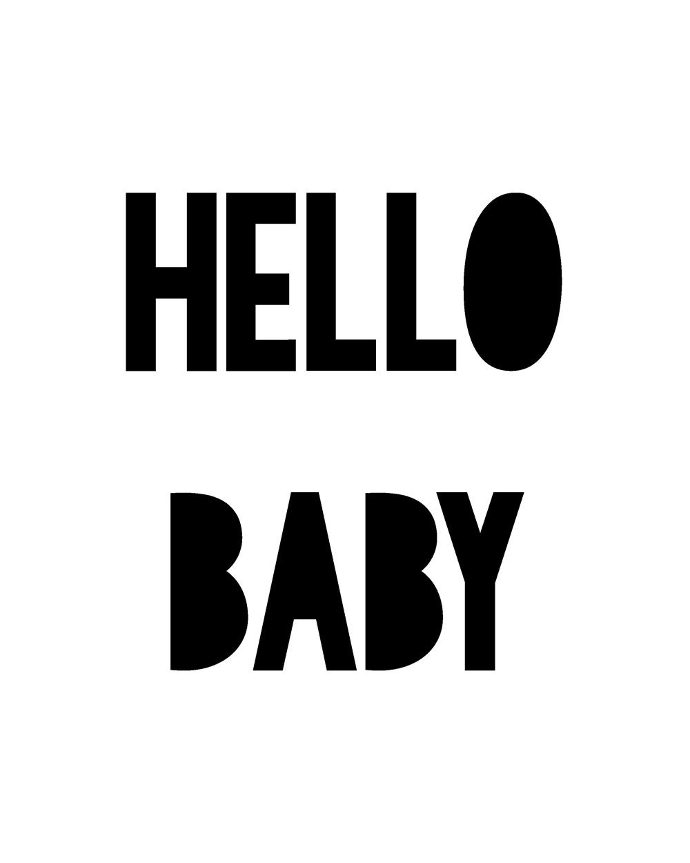 Hello Baby Printable Art Wall Decor Kids Print Childrens - Etsy