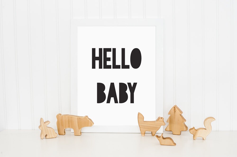 Hello Baby Printable Art Wall Decor Kids Print Childrens - Etsy