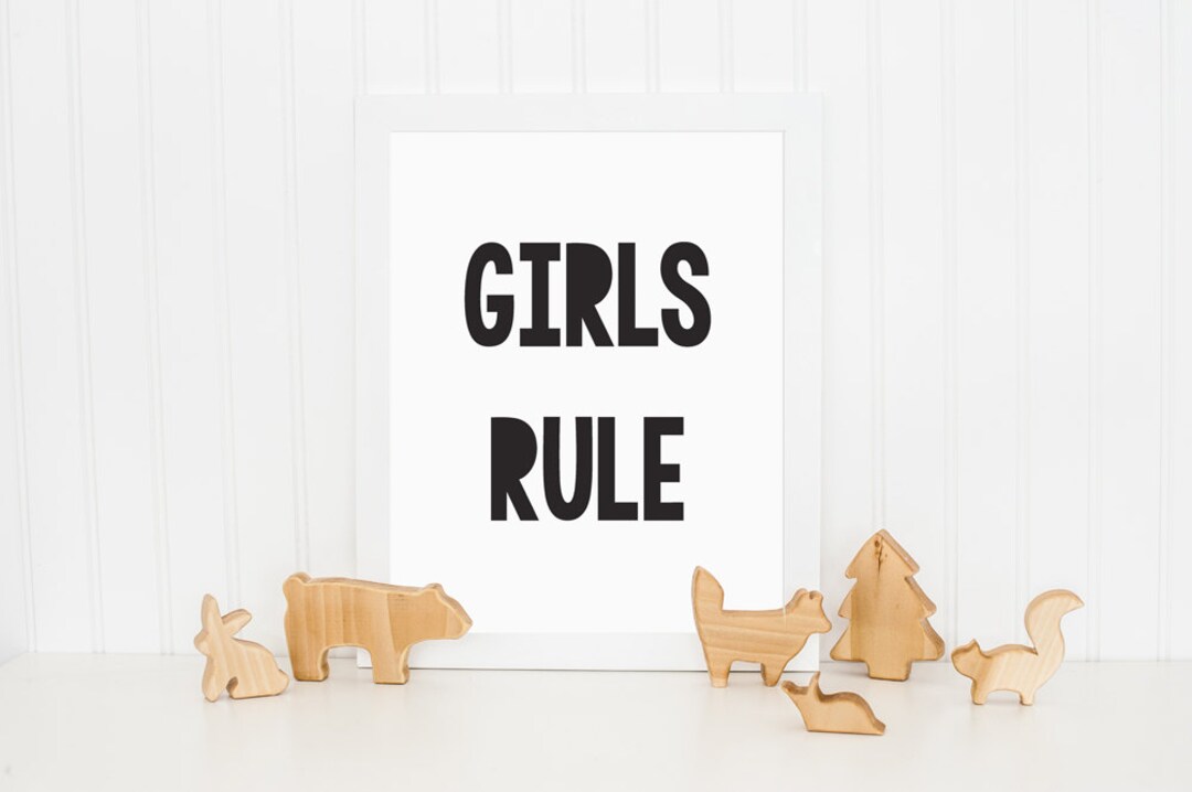 Girls Rule Print, Kids Print, Kids Bedroom Print, Childrens Wall Art ...