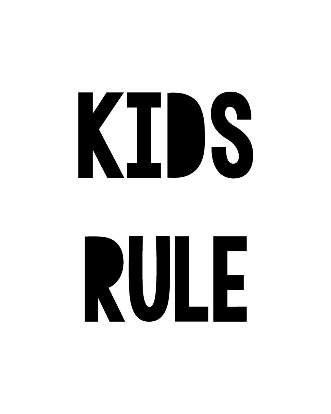 Kids Rule Print Kids Print Printable Art Wall Decor | Etsy