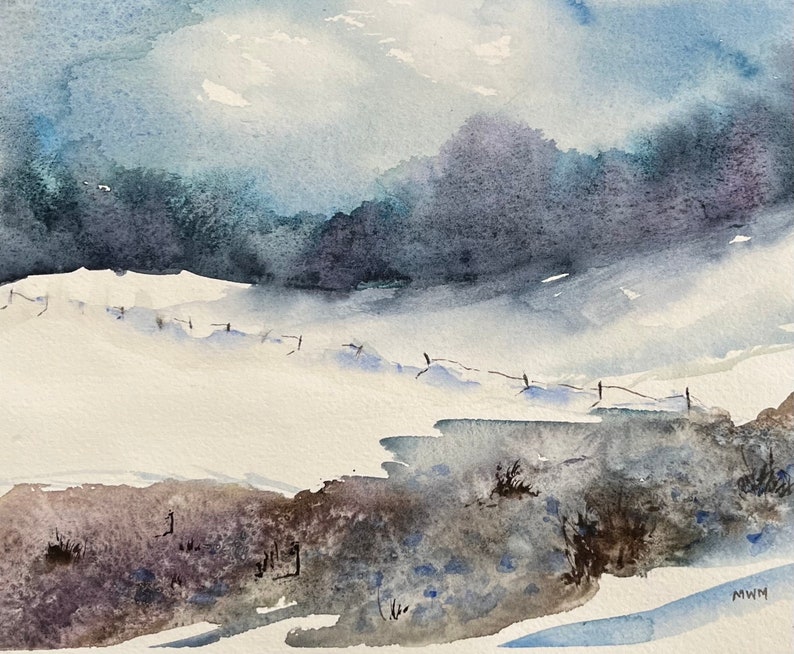 Snowy Field, Matted Print - Etsy
