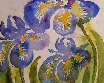 Printable Download of Watercolor Blue Iris A2 Card and Envelope Liner ...