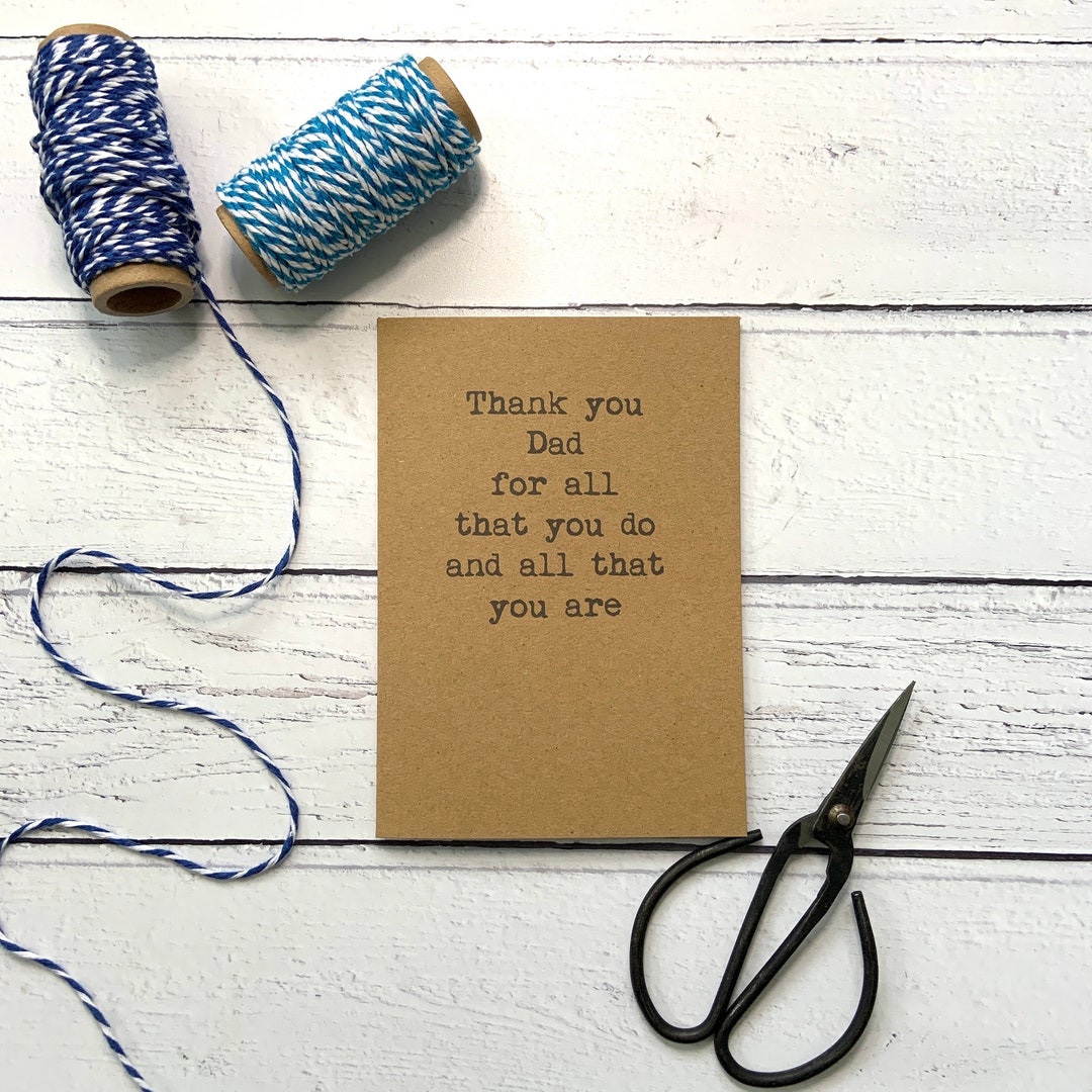 Thank You Dad Card, Father's Day Card - Etsy