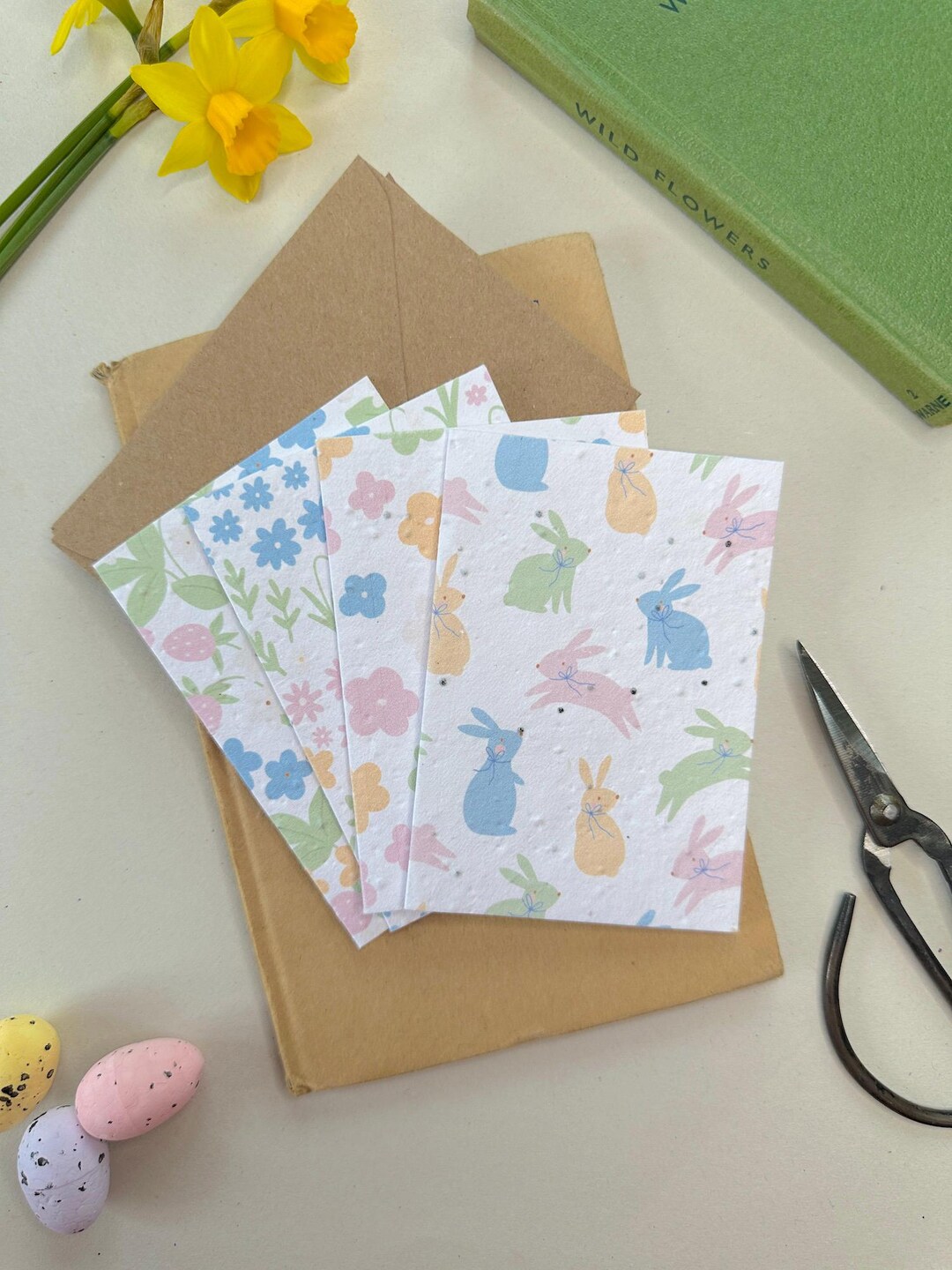Pack of A7 Eco Easter Cards, Wildflower Seed Mini Easter Cards ...