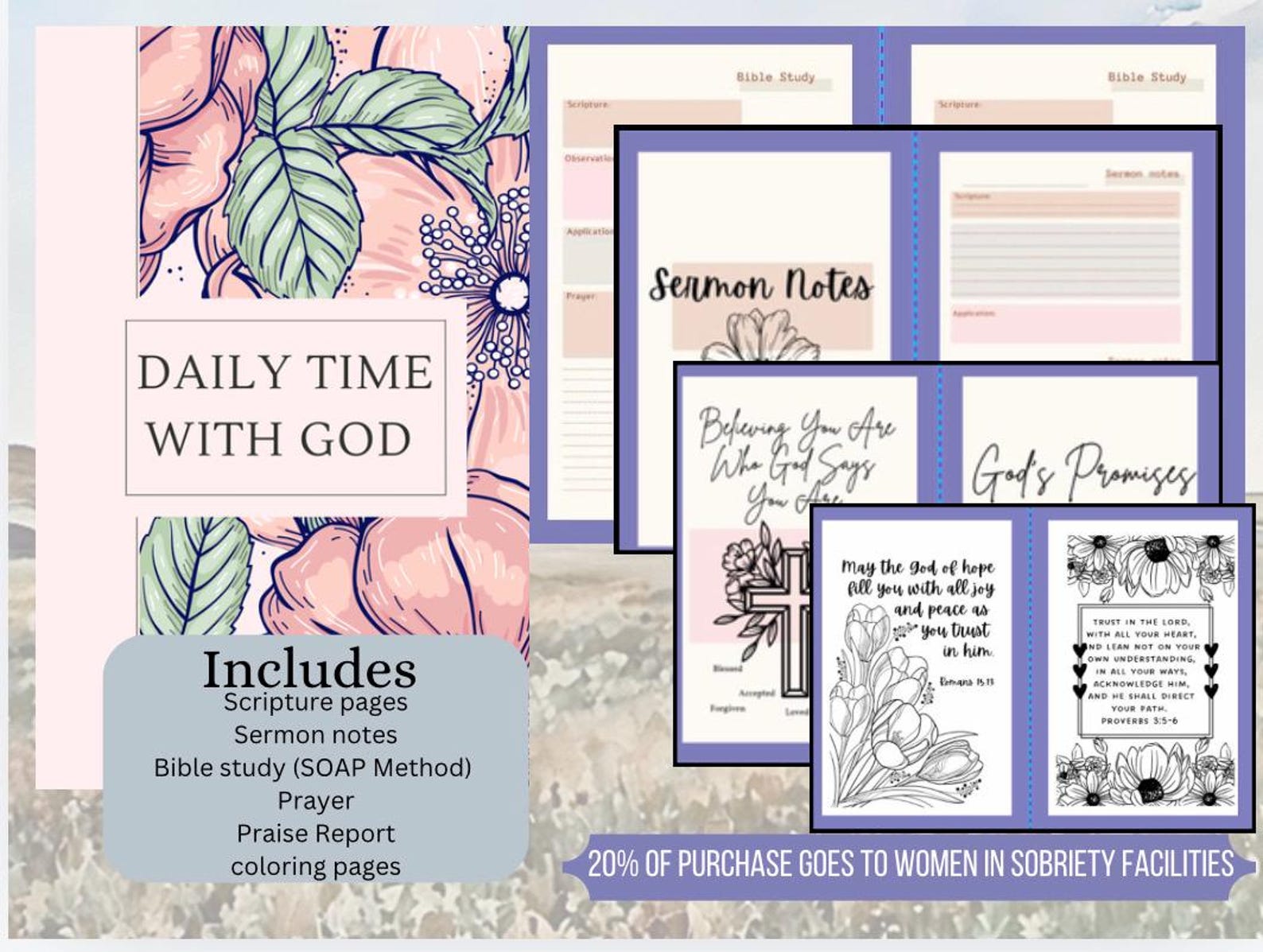Bible Study Notepad Bible Study Worksheet Scripture Notebook Christian ...
