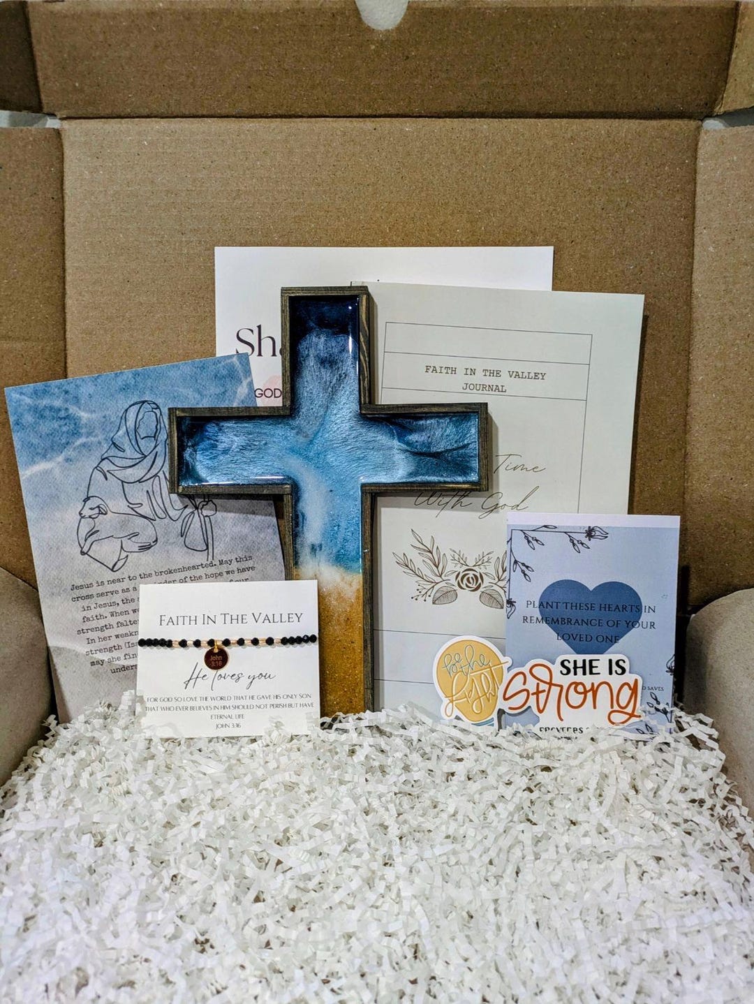 Resin Cross • Christian Gift Box • Encouragement Gift • Grief ...