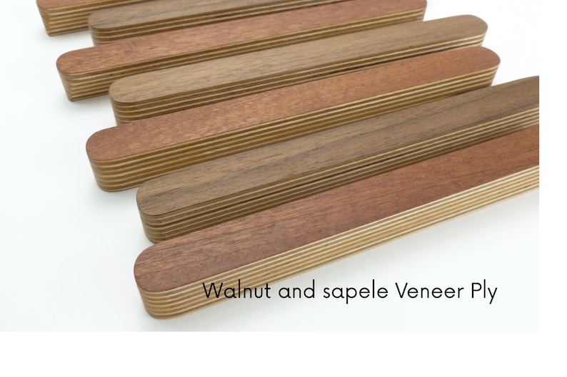 Modern Wardrobe Handles, Custom Wood Cabinet Handles – Walnut or Sapele ...