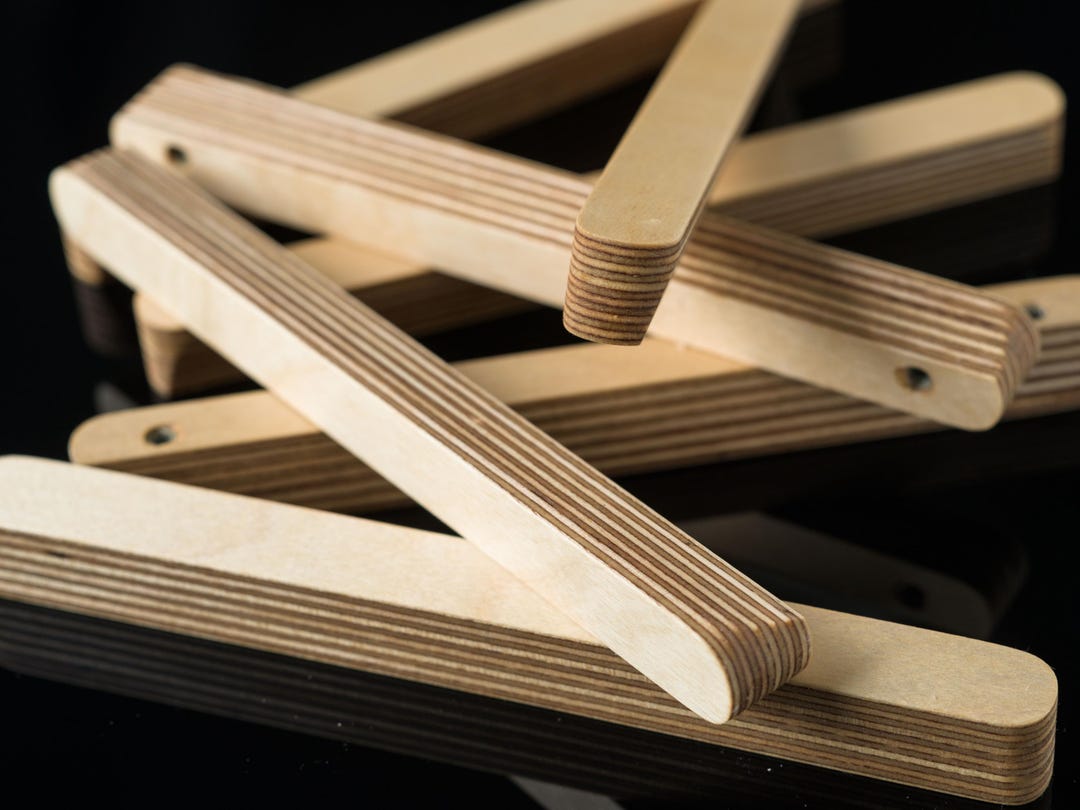 Natural Wood Birch Ply Handles, Minimalist Wardrobe Pulls, Hand-made ...