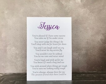 Best friend poem | Etsy
