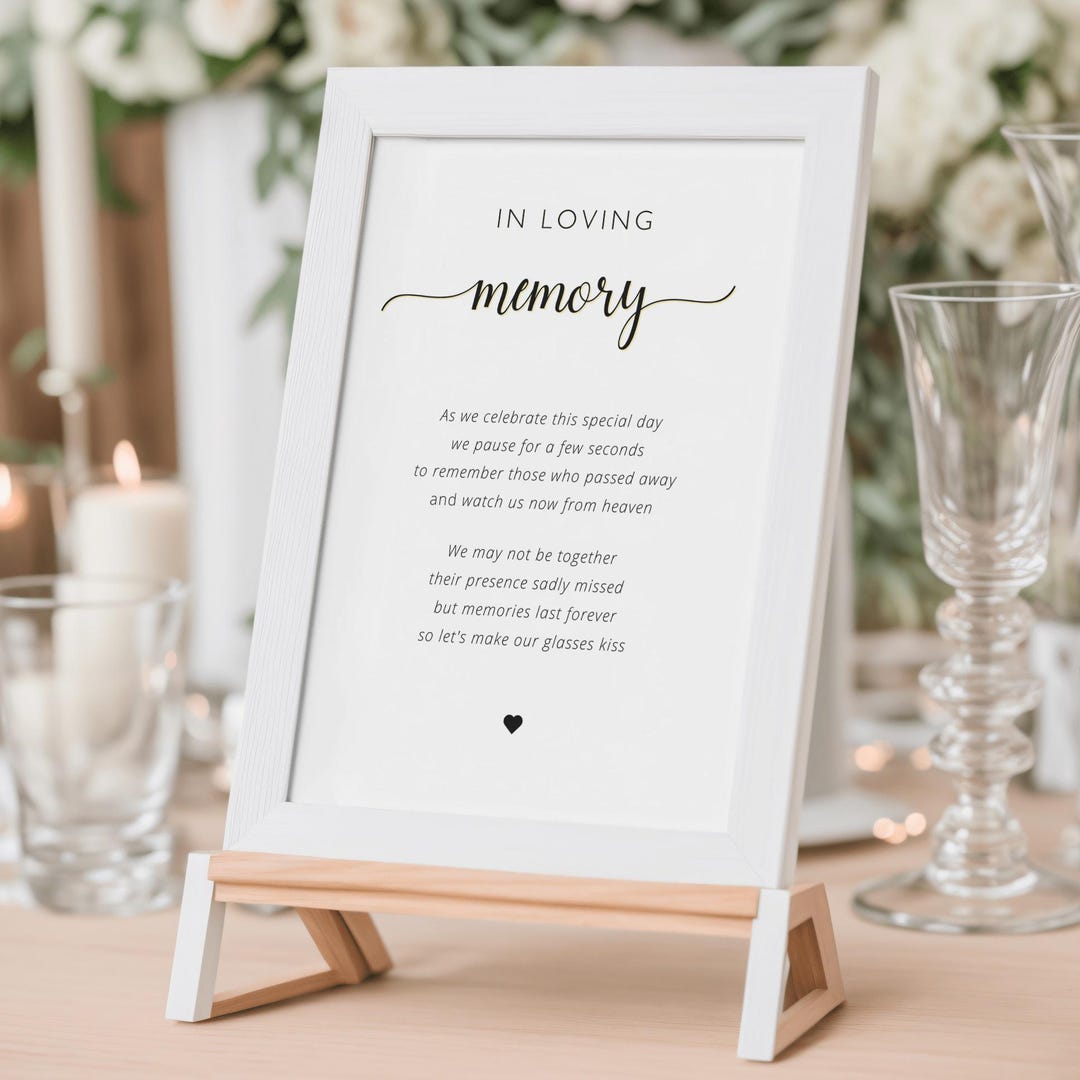 Personalised Wedding Memorial Poem, in Loving Memory Table Sign ...