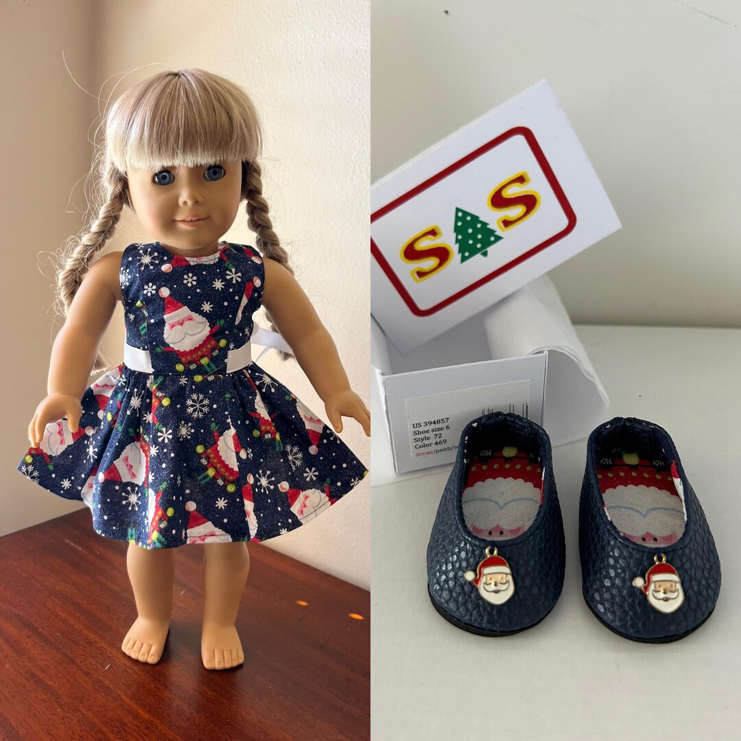 Blue Santa Dress and Shoe Set Made to Fit 18 Inch Dolls Such as ...