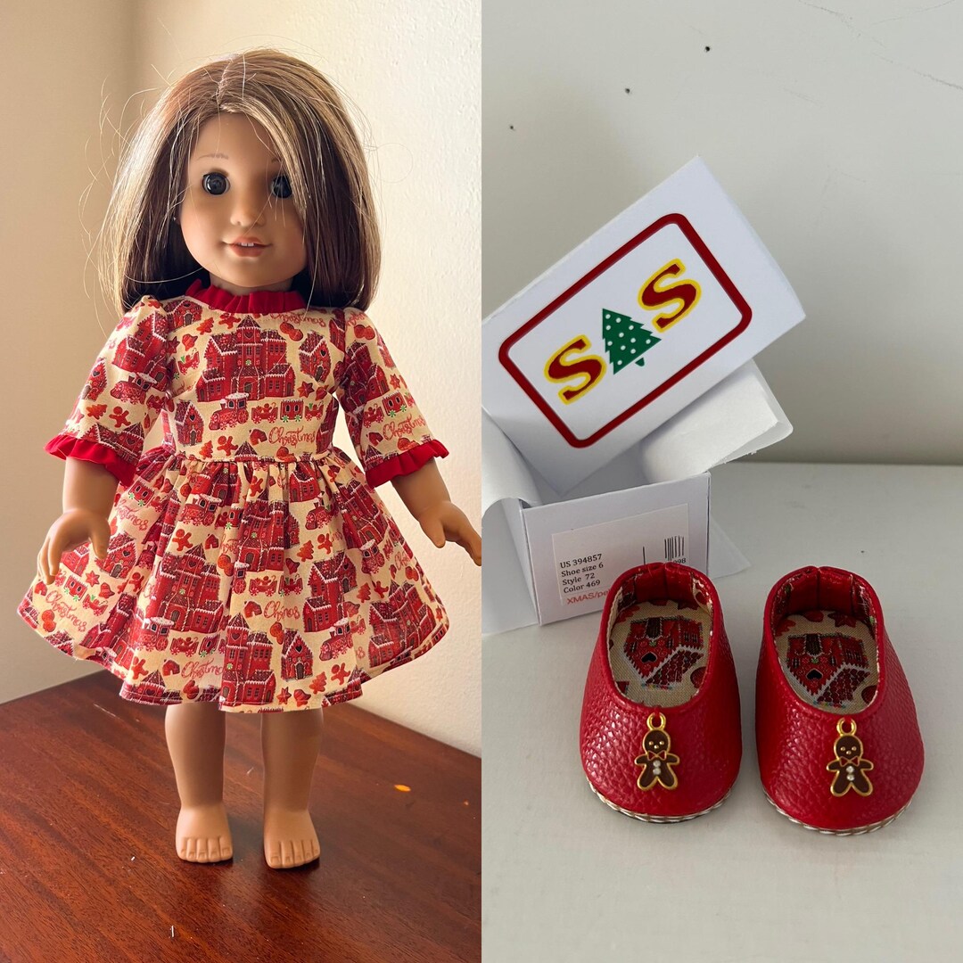 Red and Tan Gingerbread House Dress With Matching Shoes Set Made to Fit ...