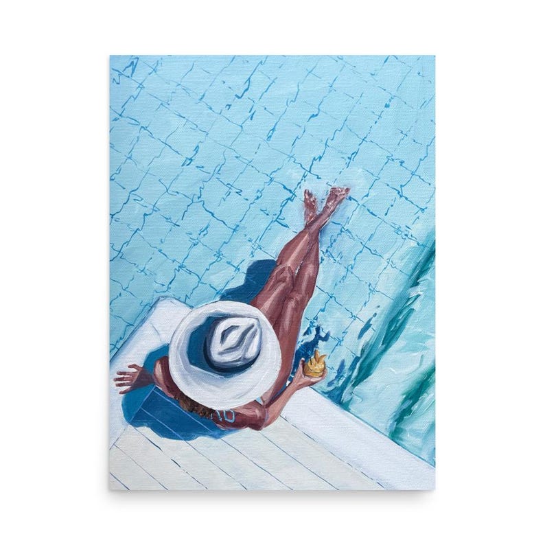 Pool House Art Print, Coastal Art, Summer, Summer Print, Modern Coastal ...