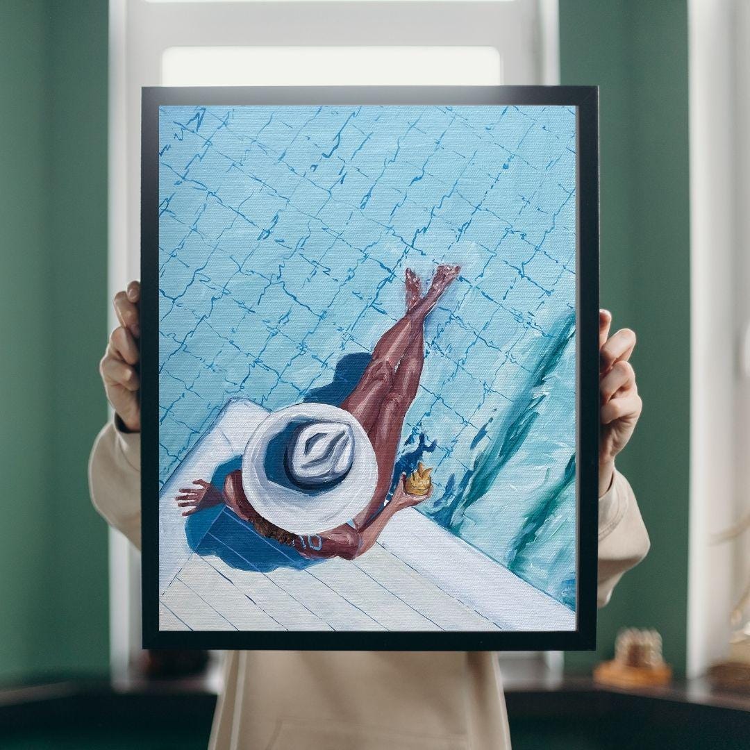 Pool House Art Print, Coastal Art, Summer, Summer Print, Modern Coastal ...