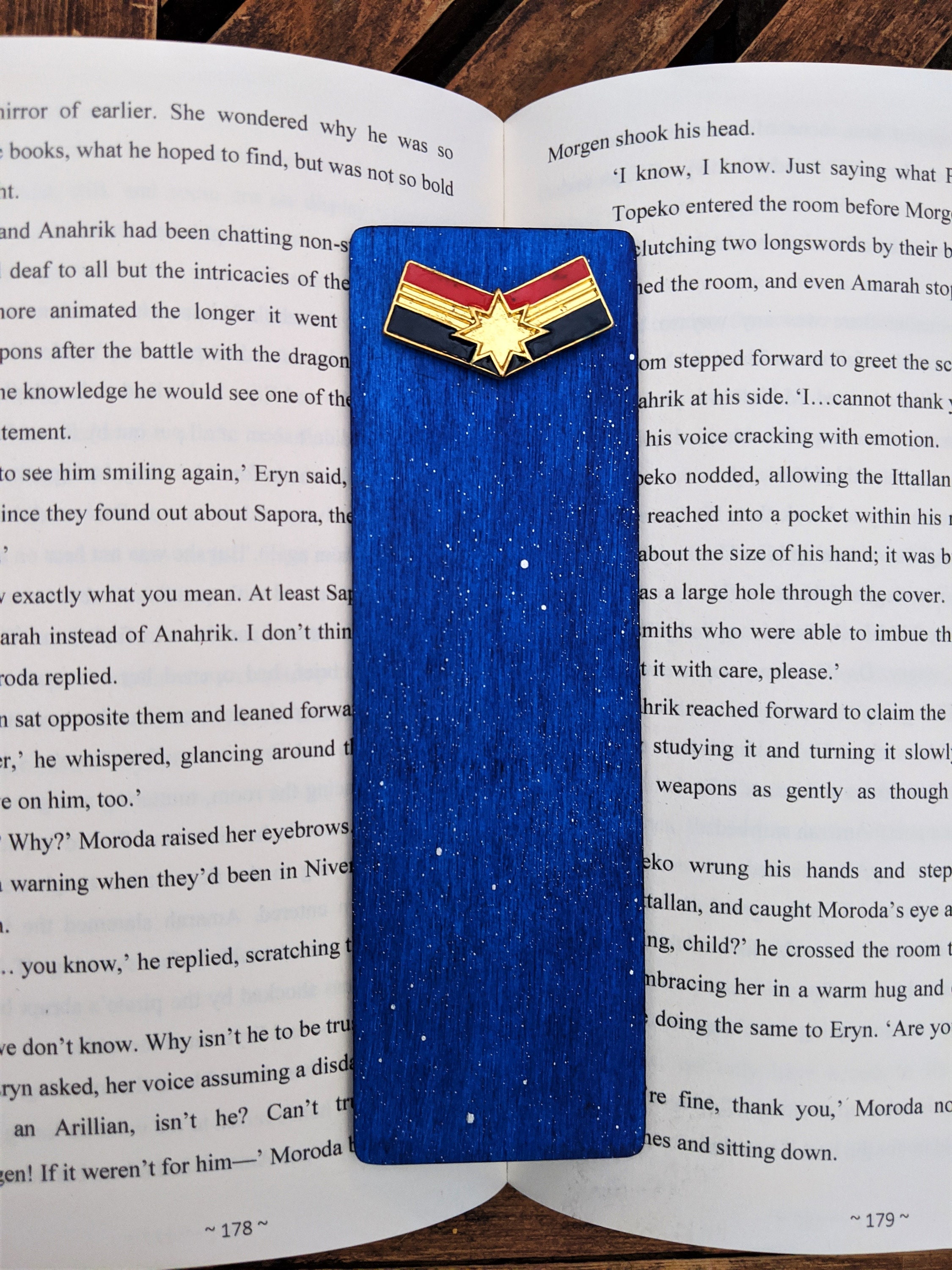 Captain Marvel Wooden Bookmark Inspired by Comics | Etsy