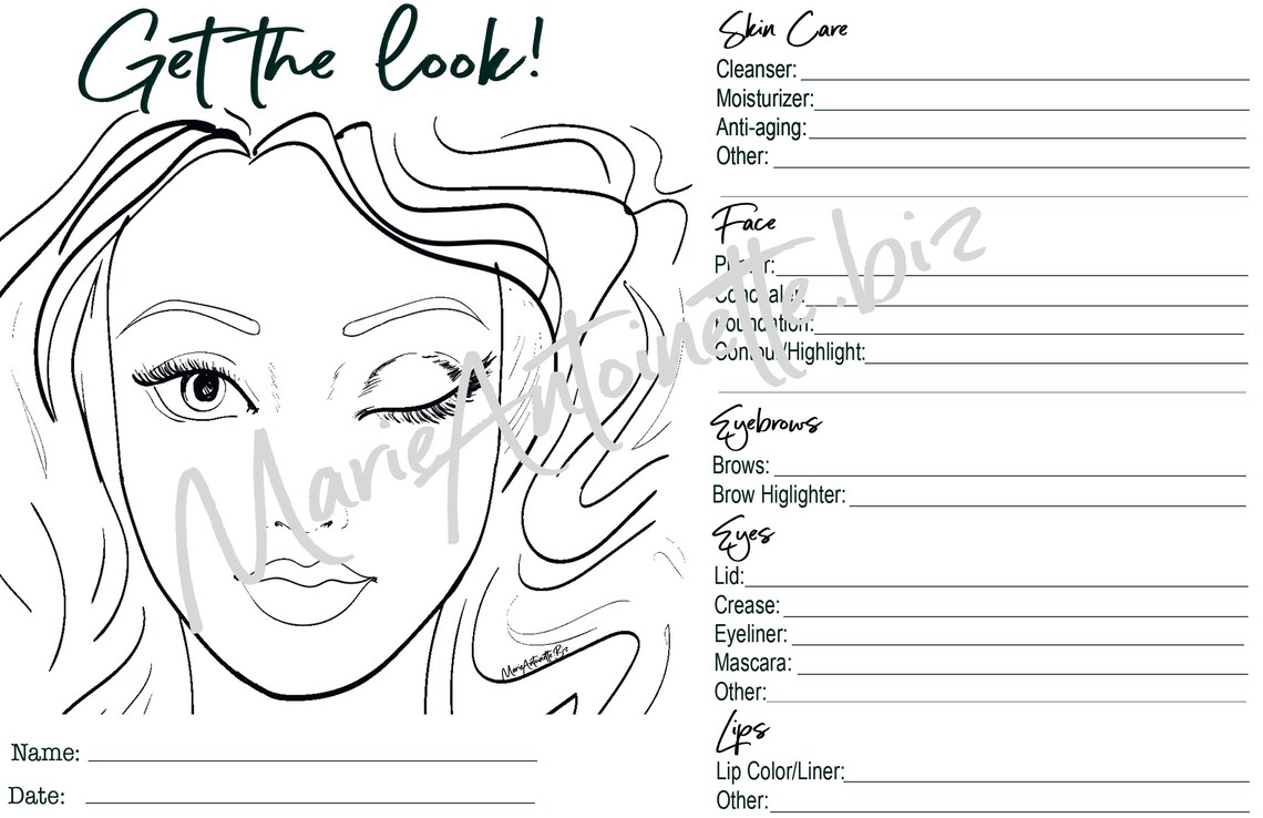 Makeup Consultation Form - Etsy