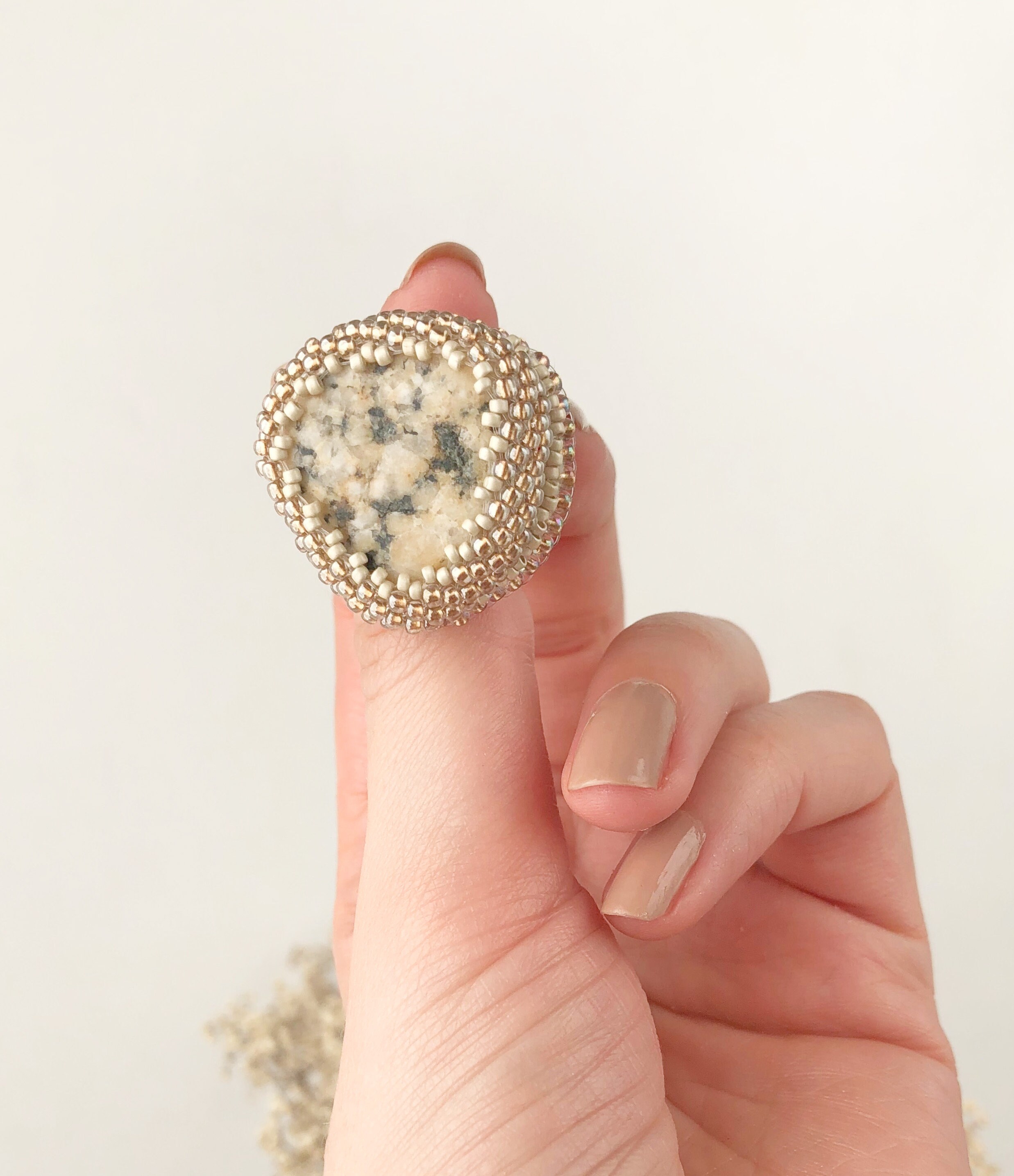 Unique Triangle Pebble Ring Chunky Adjustable One of a Kind - Etsy UK