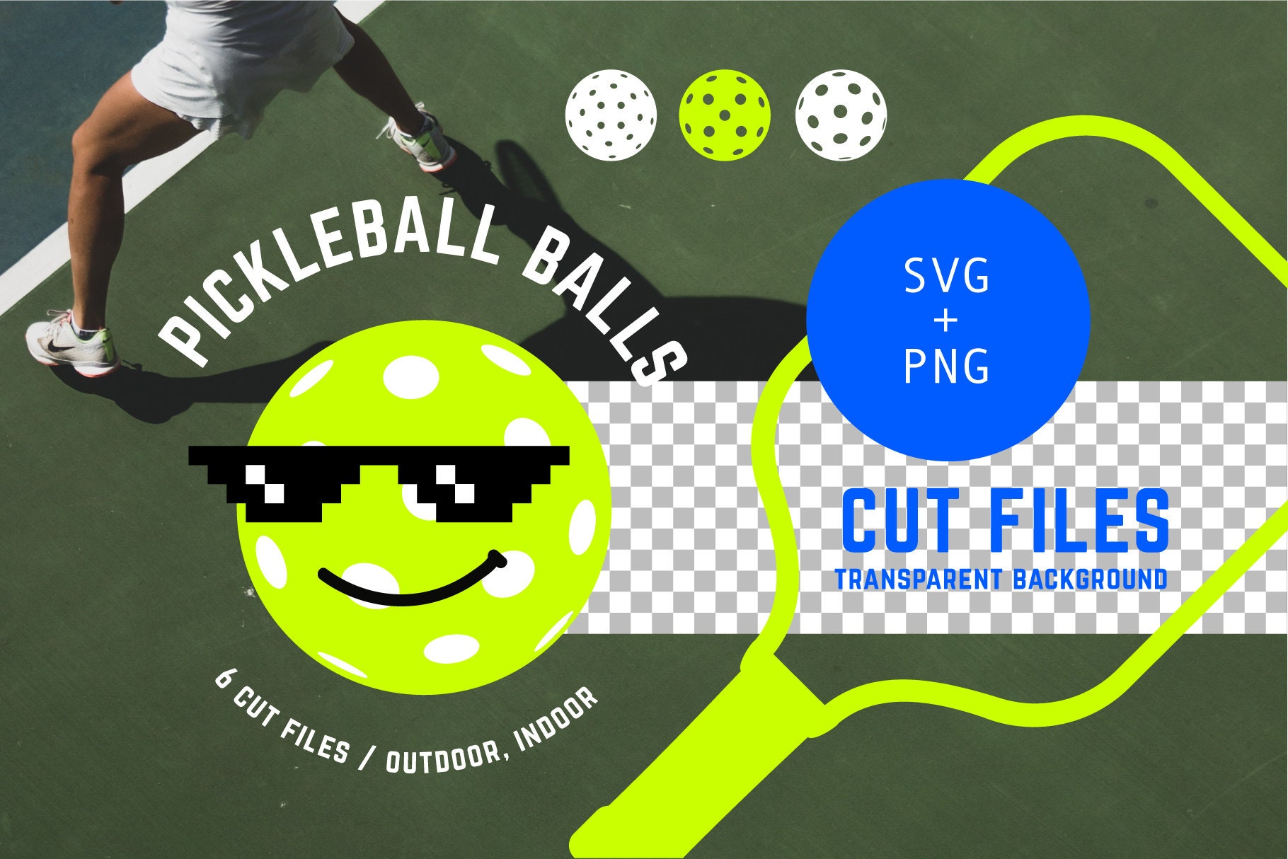 Pickleball Ball / Svg Cutting File Png With Transparent - Etsy