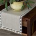 Extra Long Beige Linen Table Runner With Lace Border Rectangle Dresser ...