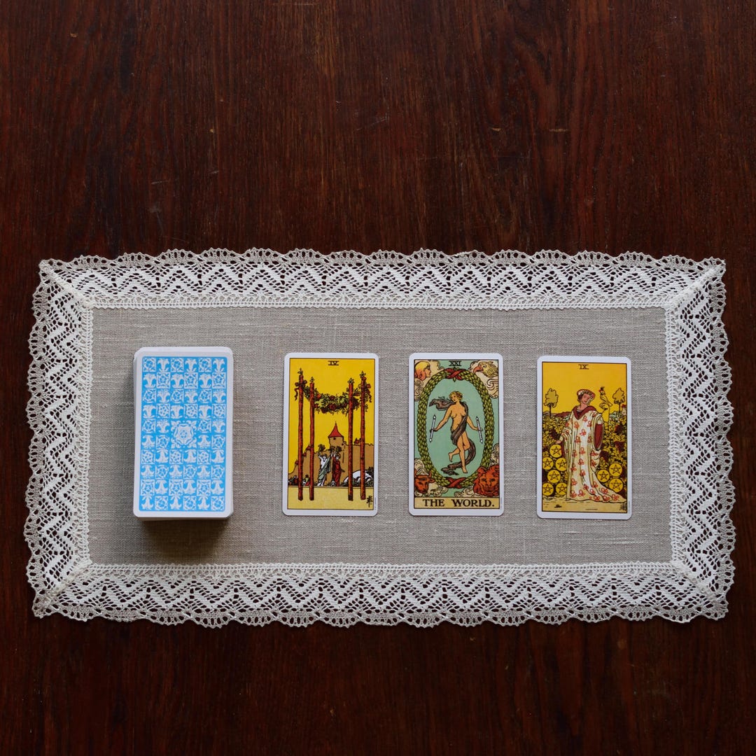 Altar or Divination Cloth Natural Organic Linen Shrine Cloth With Lace ...