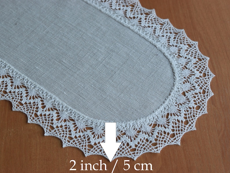 Neutral Linen and Lace Centerpiece Doily Table Runner Oval - Etsy