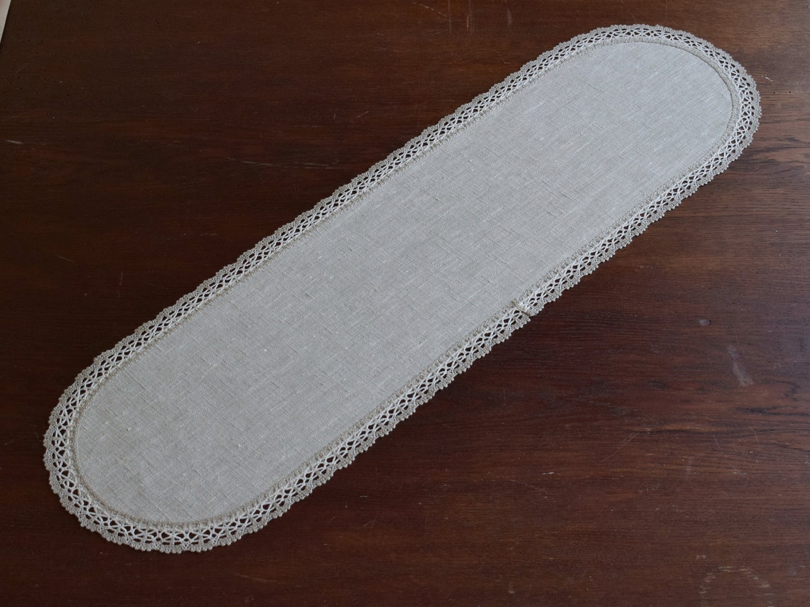 36 X 10 Beige Lace Table Decor Narrow Oval Dresser Scarf - Etsy