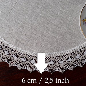 Small Round Linen Tablecloth Lace Doily Sustainable Table Topper ...
