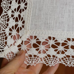 Off White Linen Lace Dresser Scarf Narrow Rectangle Doily Table Runner ...