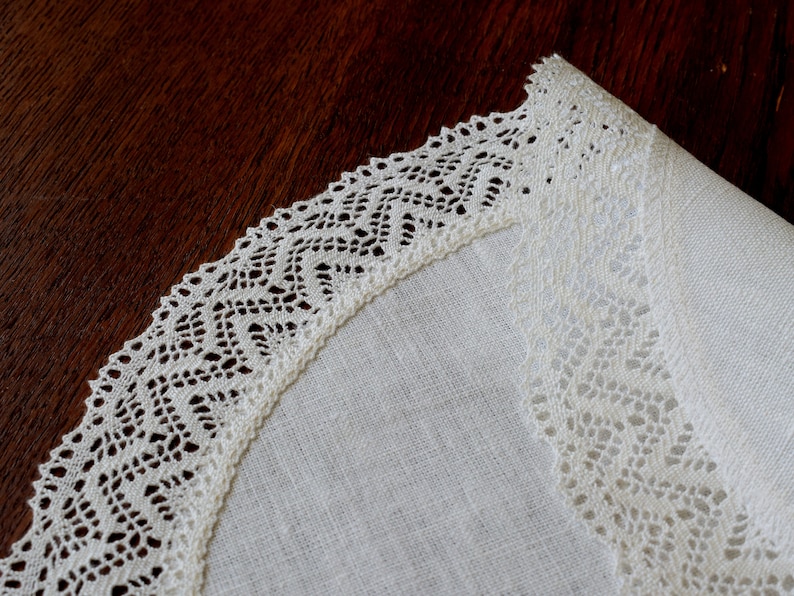Small Round Linen Lace Tablecloth Eco Friendly Living Room Decor off ...