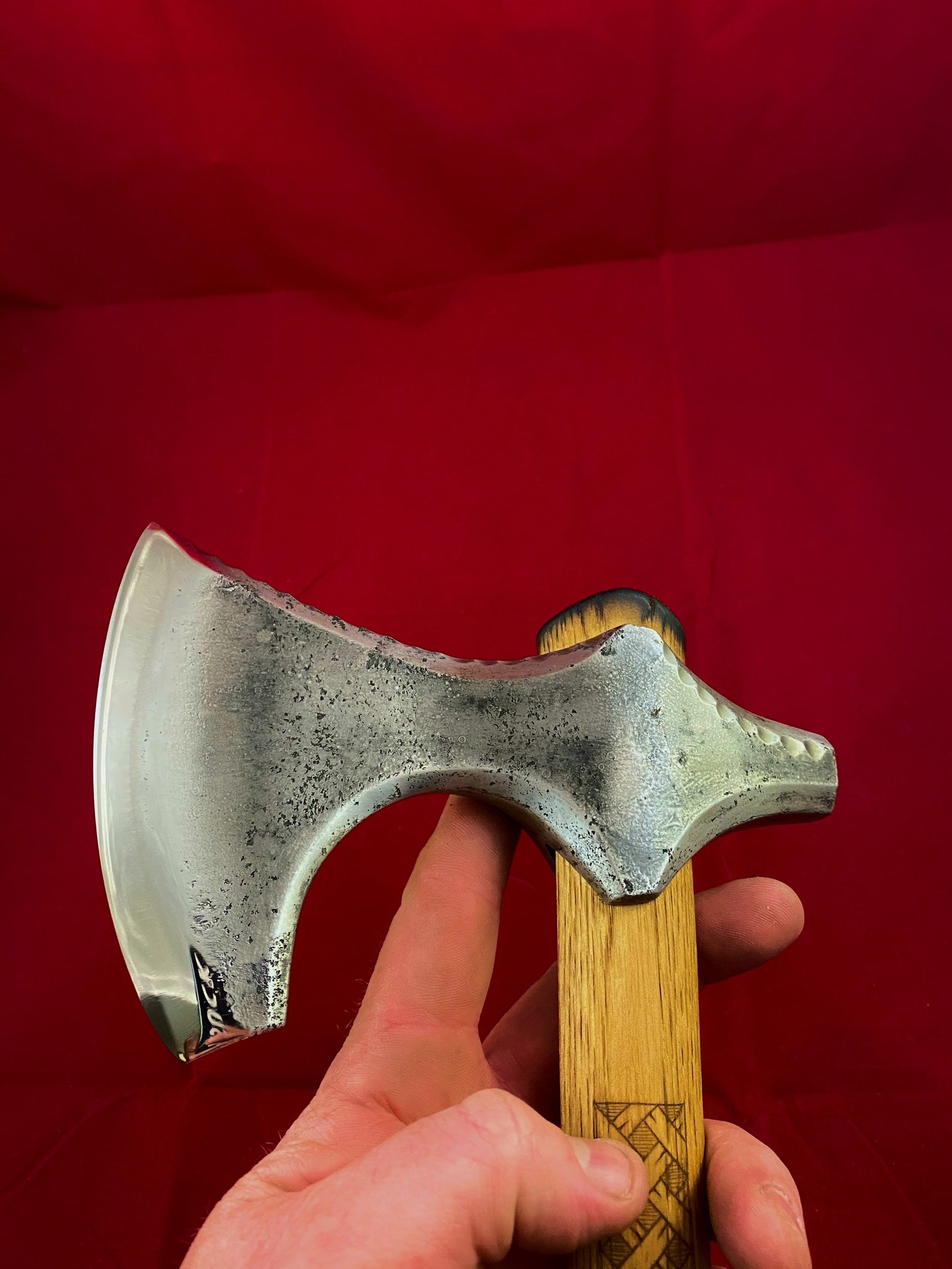 Viking Bearded Carving/camp Axe With Custom Leather Cover - Etsy