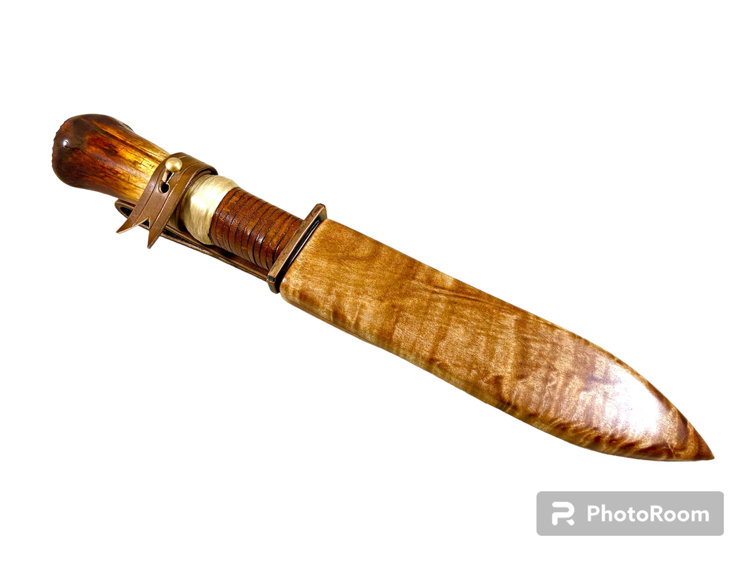 High Carbon, Laminated Steel Dagger With Elk Bone Handle and Hand ...
