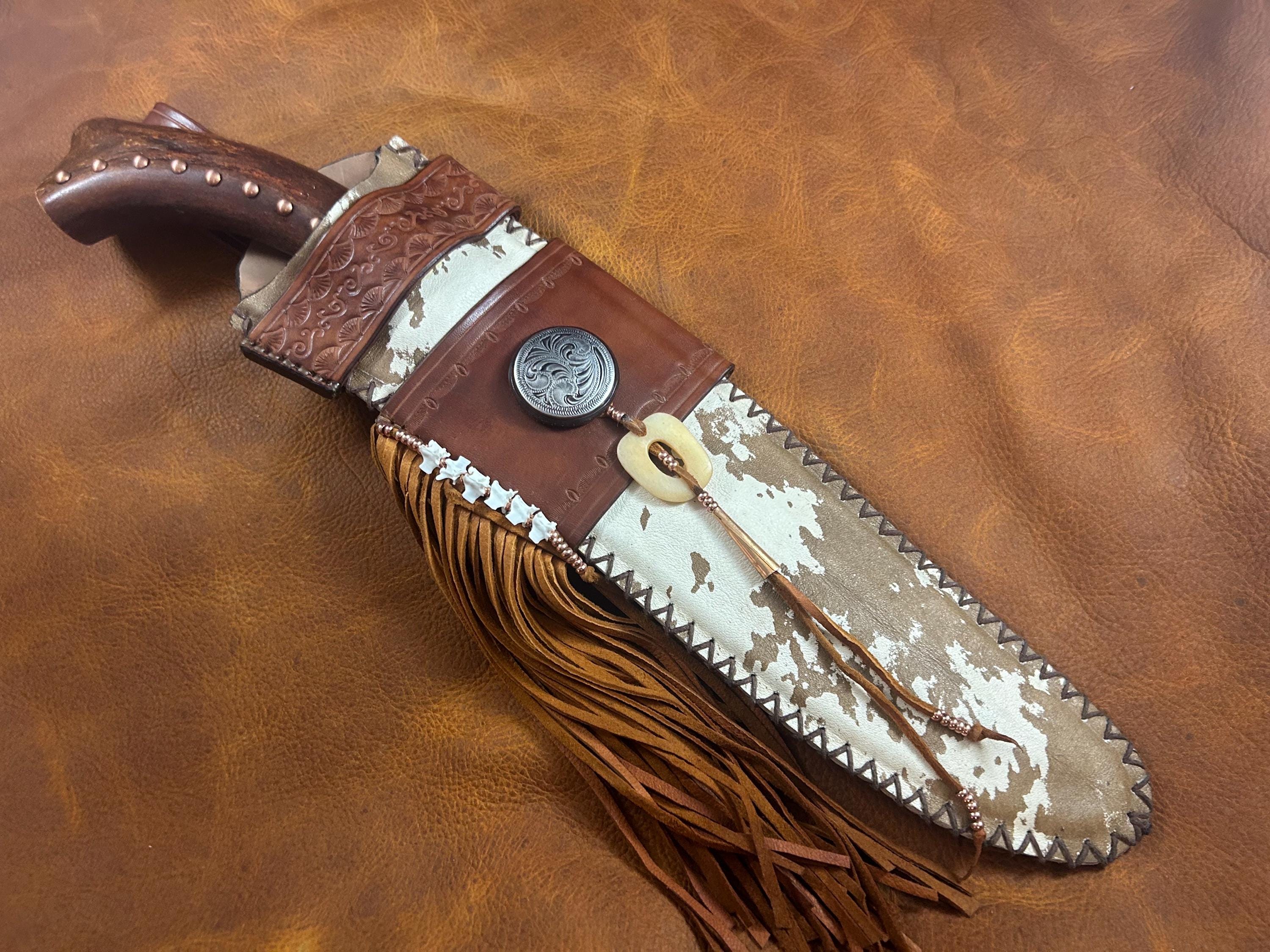 Brut De Forge Mountain Man Bowie Knife W/copper Cladding and Antler ...