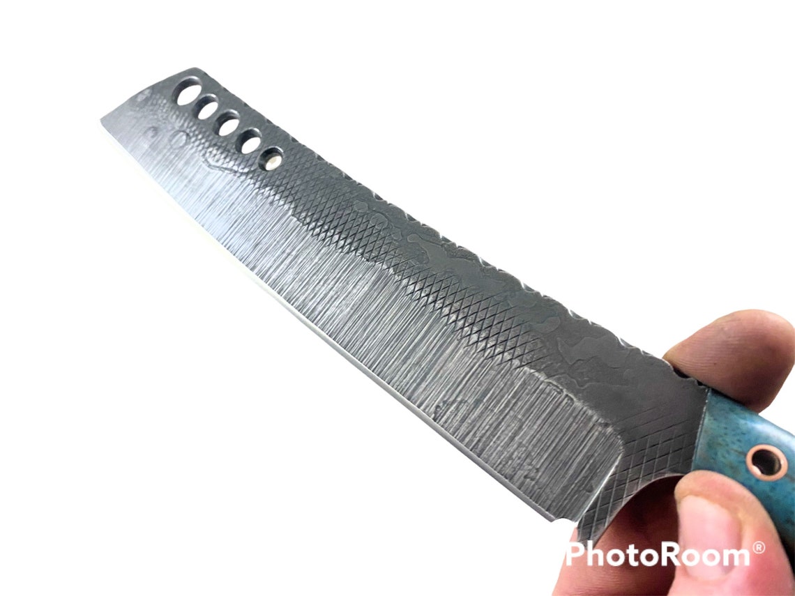 Chopper Knife From Ferriers Rasp With Hand Tooled and Sewn - Etsy