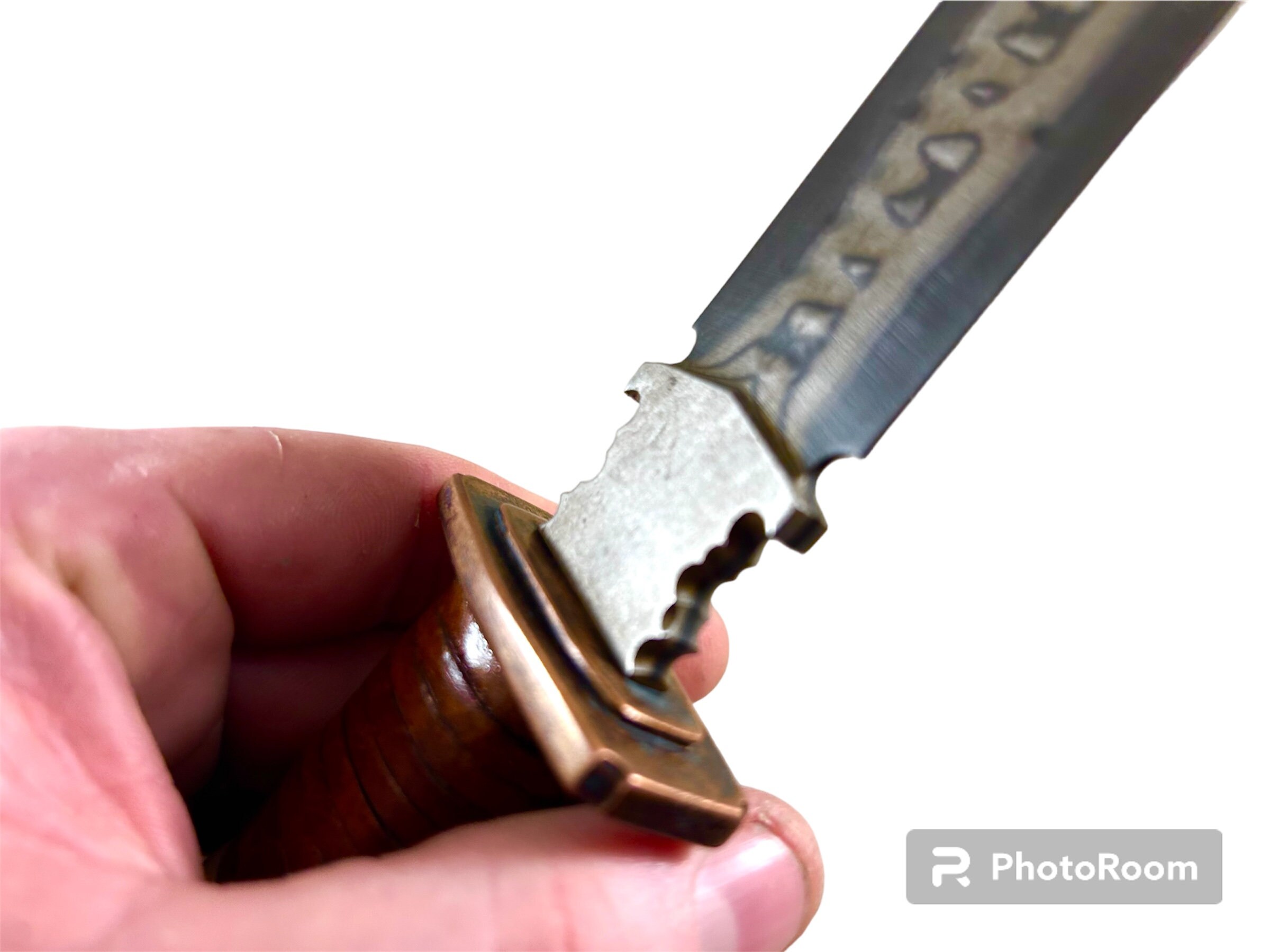 High Carbon, Laminated Steel Dagger With Elk Bone Handle and Hand Filework. With a Hand Worked ...