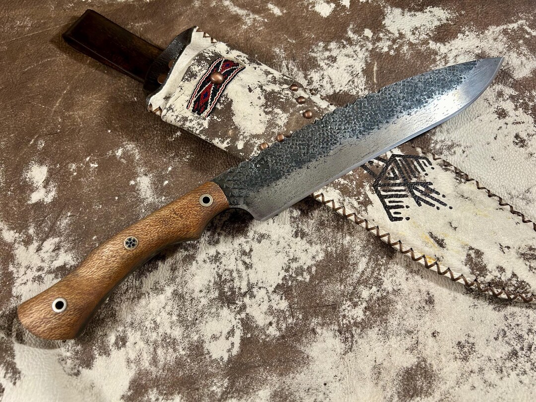 Hand Forged Ferrier’s Rasp Bowie Knife With a Custom Leather Sheath - Etsy