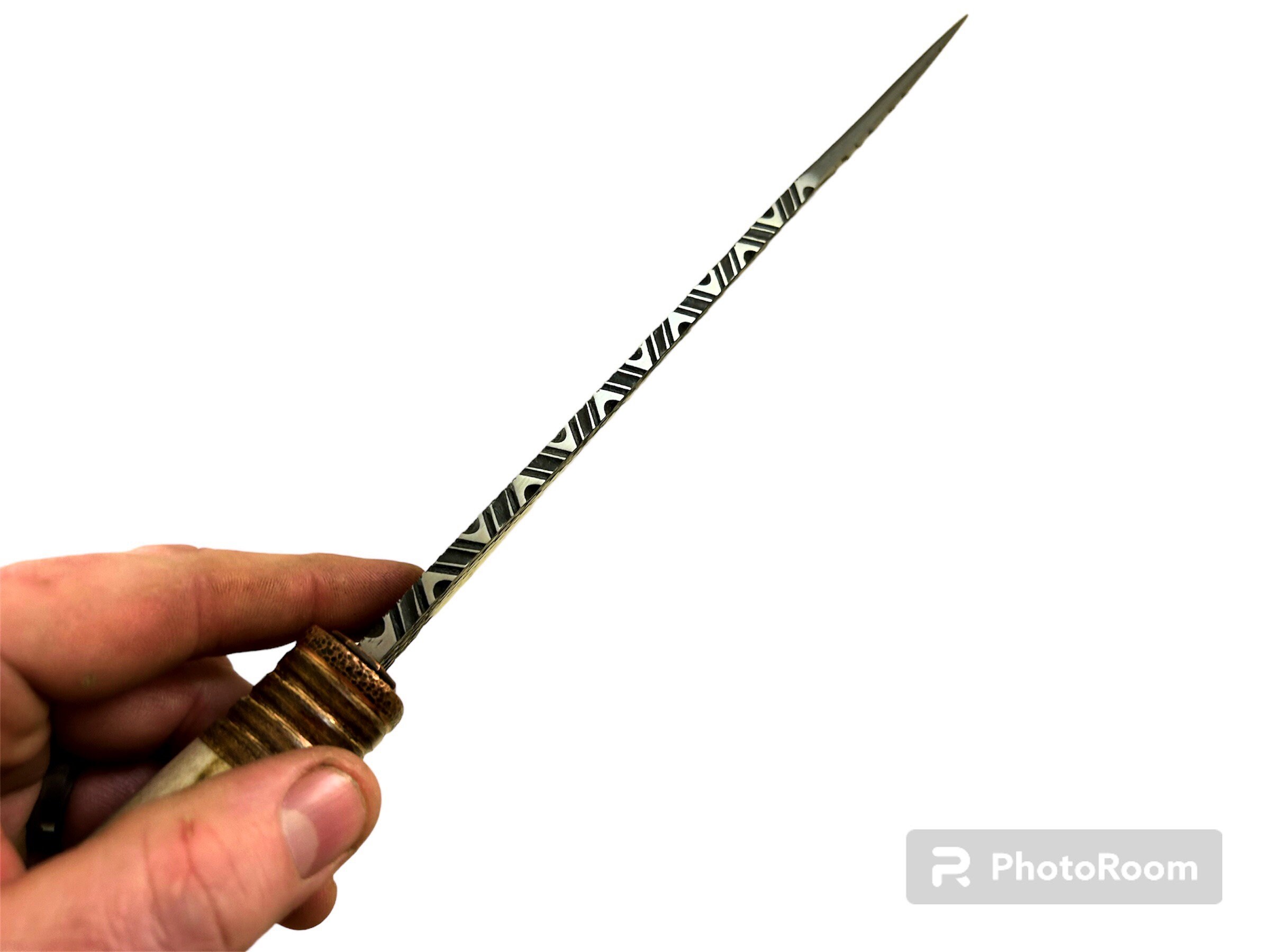 Custom Ferriers Rasp Bowie Knife With Elk Antler Handle and Hand Tooled ...