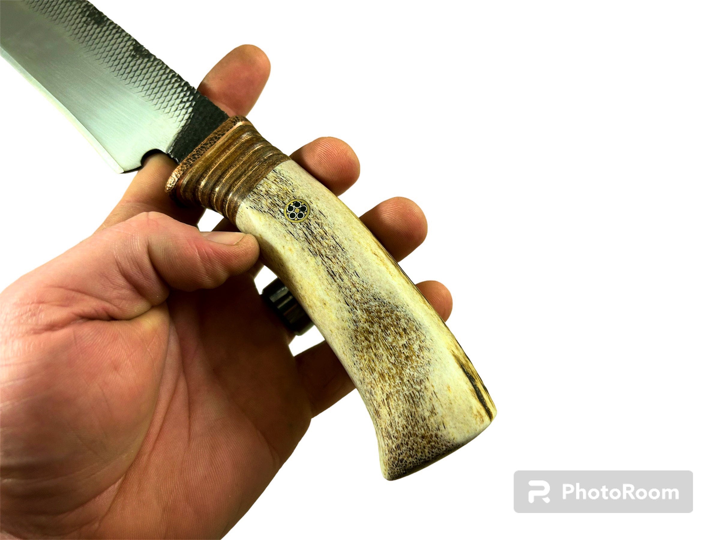 Custom Ferriers Rasp Bowie Knife With Elk Antler Handle and Hand Tooled ...