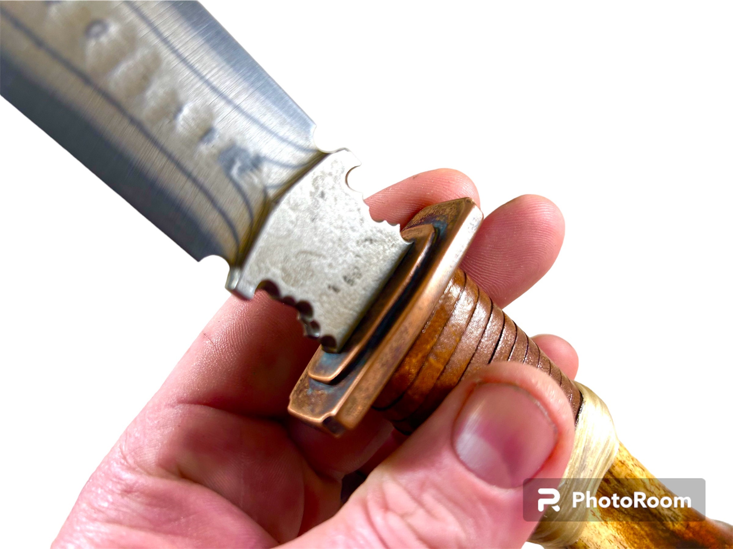 High Carbon, Laminated Steel Dagger With Elk Bone Handle and Hand ...