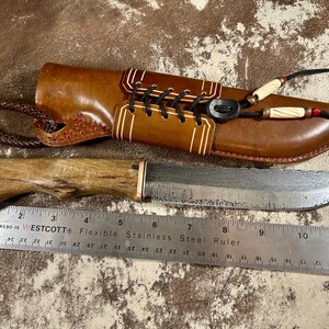 Custom Leuku Knife With Filework Along the Spine, a Copper Bolster and ...