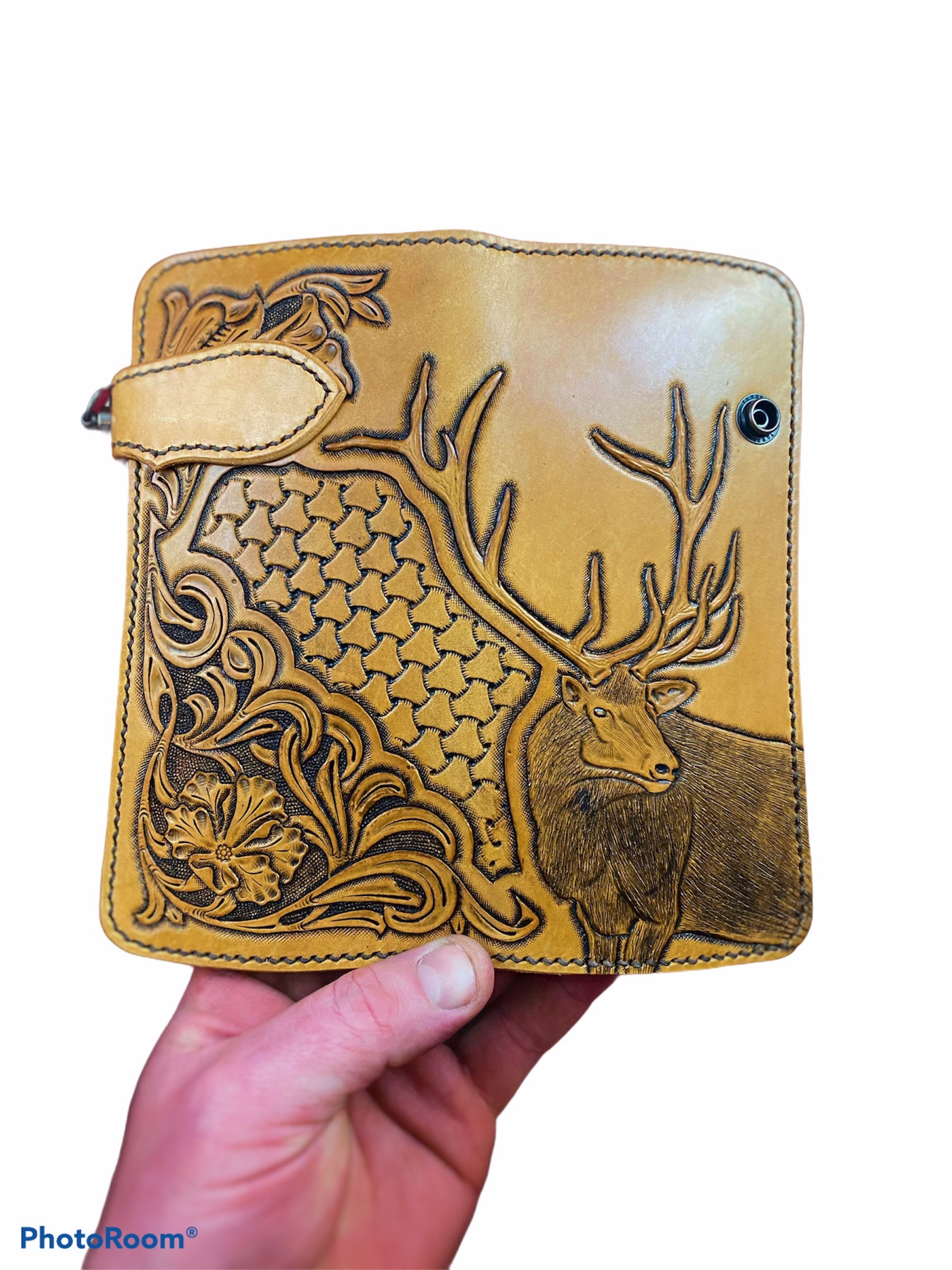 Hand Tooled, Heavy Duty Chain Wallet / Biker Wallet. Ready for Wallet ...