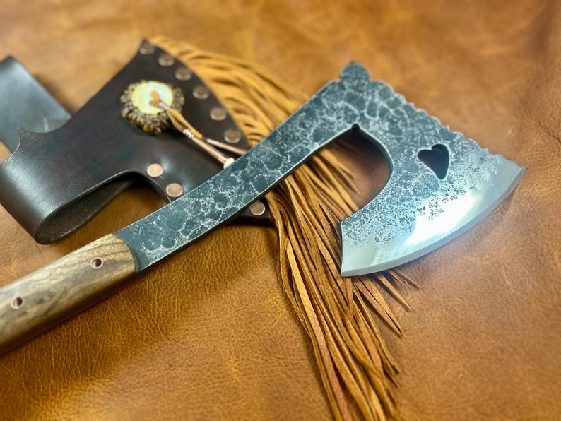 Bearded Camp Axe With Custom Leather Belt Sheath - Etsy